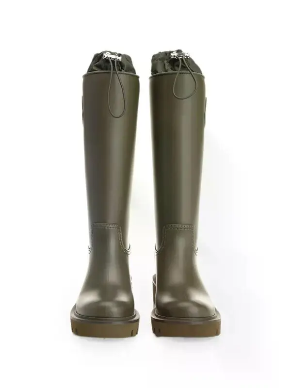 Moncler Kickstream Logo-patch Knee-high Boots - Green