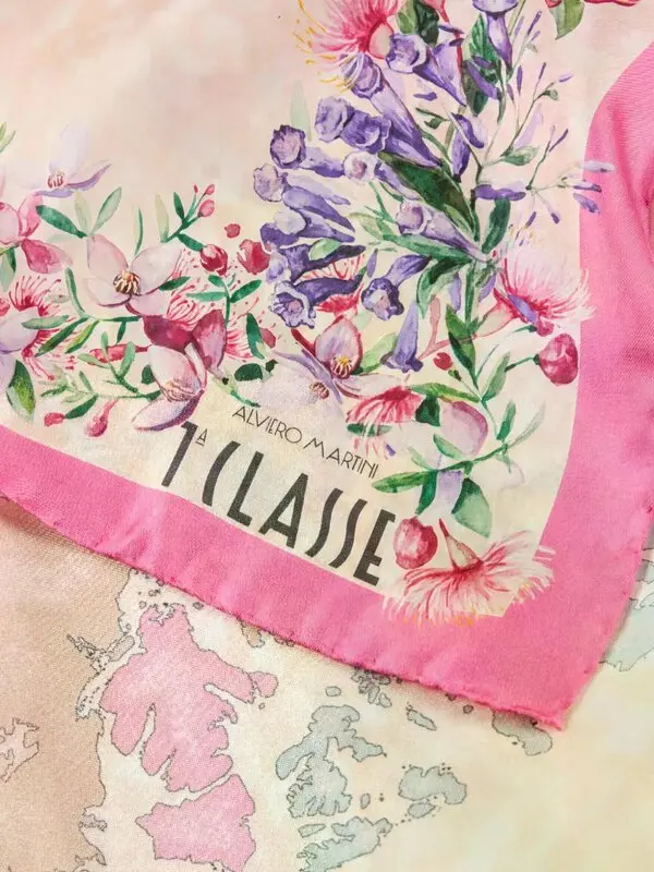 ALVIERO MARTINI 1° CLASSE Floral-print Scarf - Neutrals