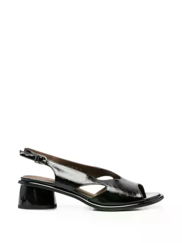 LINDA BAUMANN Cut-out Slingback Sandals - Black
