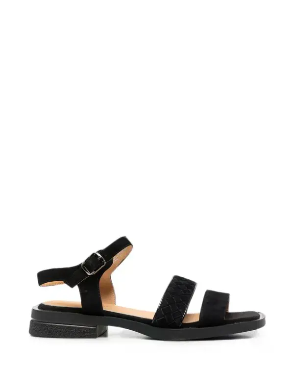 LINDA BAUMANN Woven-strap Buckle-fastening Sandals - Black