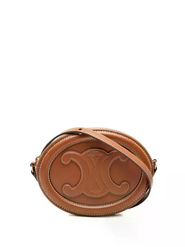 Celine 2022 Small Calfskin Cuir Triomphe Oval Crossbody Bag - Brown