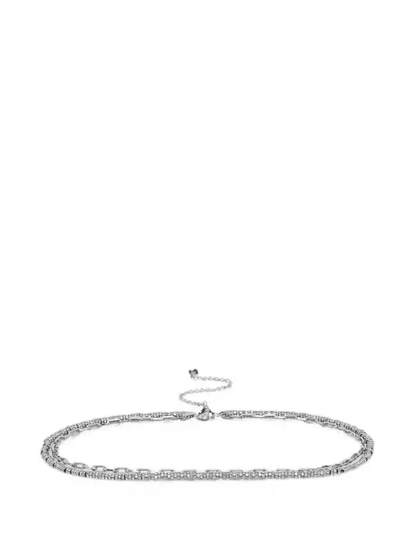 Patrizia Pepe Crystal-embellished Chain-link Belt - Silver
