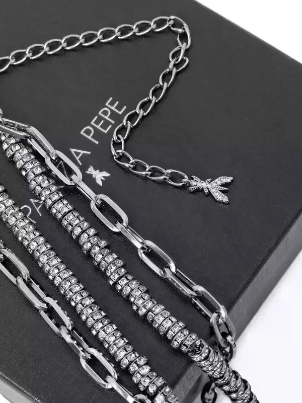 Patrizia Pepe Crystal-embellished Chain-link Belt