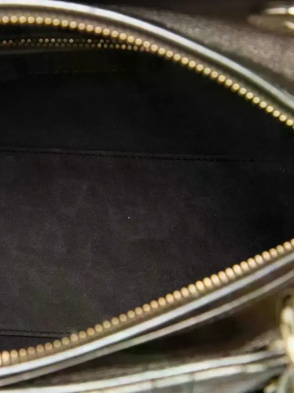 Dior 2018 Medium Metallic Lambskin Cannage Lady Satchel - Silver