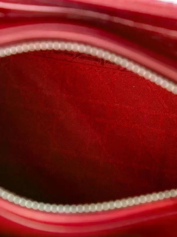 Dior 2015 Medium Patent Cannage Lady Satchel - Red
