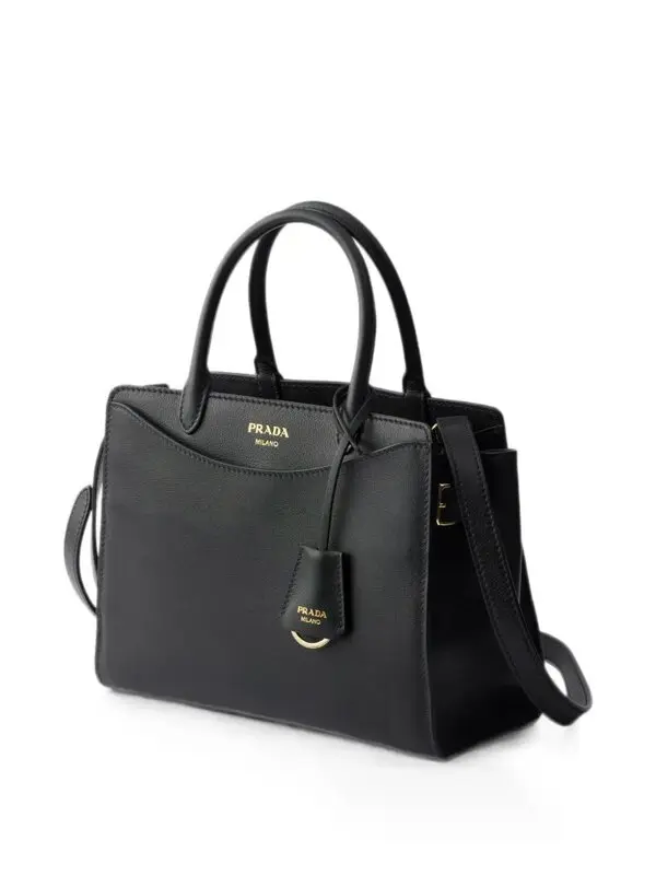 Prada Prelude Medium Leather Handbag - Black