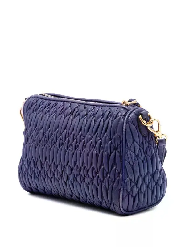 Miu Miu Matelassé Nappa Crystal Charm Shoulder Bag