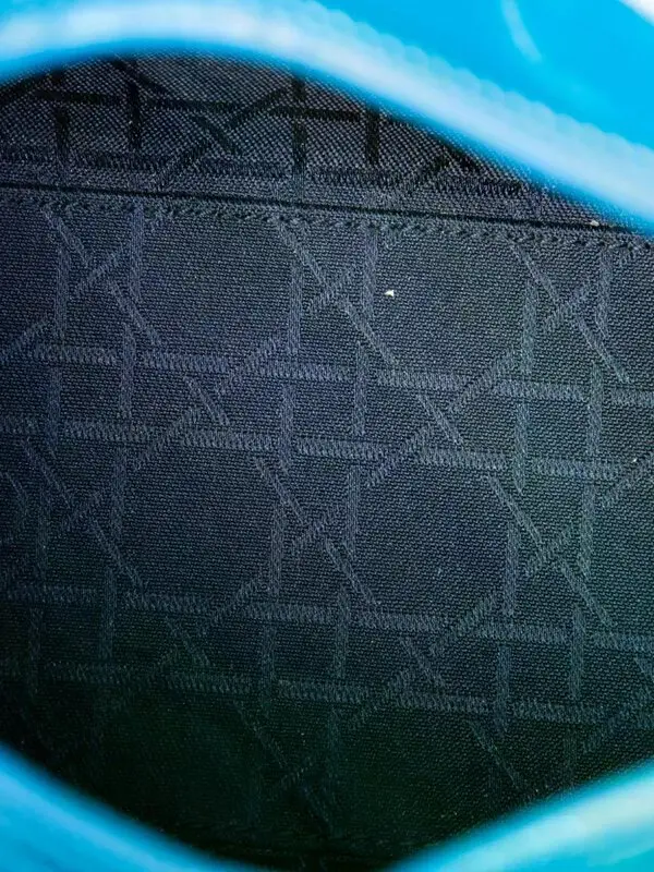 Dior 2015 Medium Patent Cannage Lady Satchel - Blue