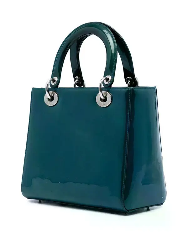 Dior 2015 Medium Patent Lady Satchel - Blue