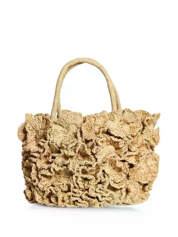 Liviana Conti Edith Floral-detail Tote Bag - Neutrals