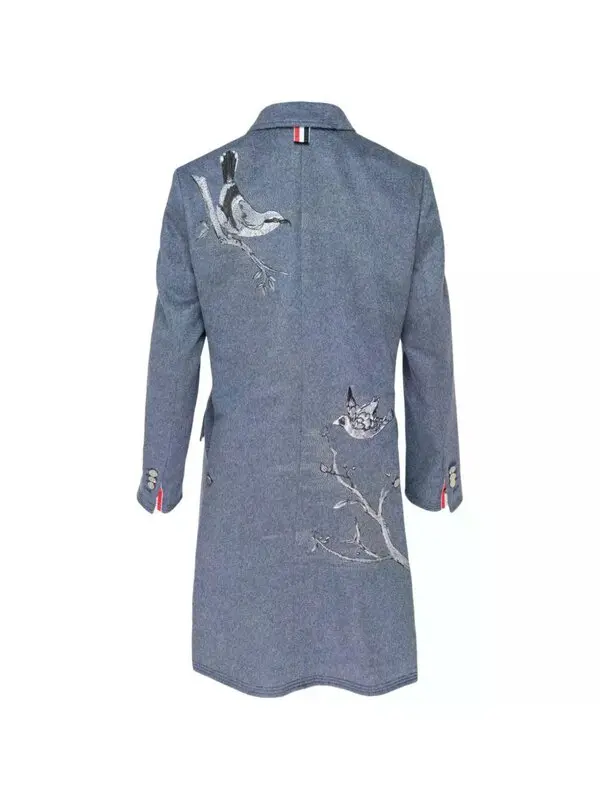 Thom Browne Embroidered Chesterfield Coat