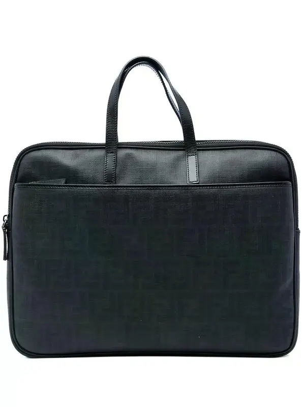 Fendi 2010-2026 Zucca Spalmati Business Bag - Black