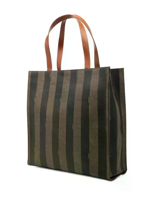 Fendi 20th Century Pequin Coated Canvas Logo Tote Bag