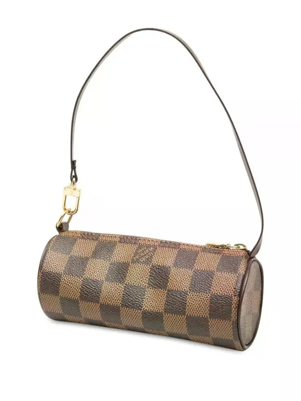 LOUIS VUITTON 1990-2010 Damier Ebene Papillon Pochette Handbag - Brown