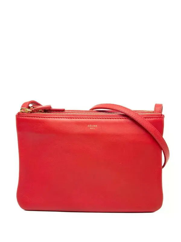 Celine 2013 Small Lambskin Trio Crossbody Bag - Red