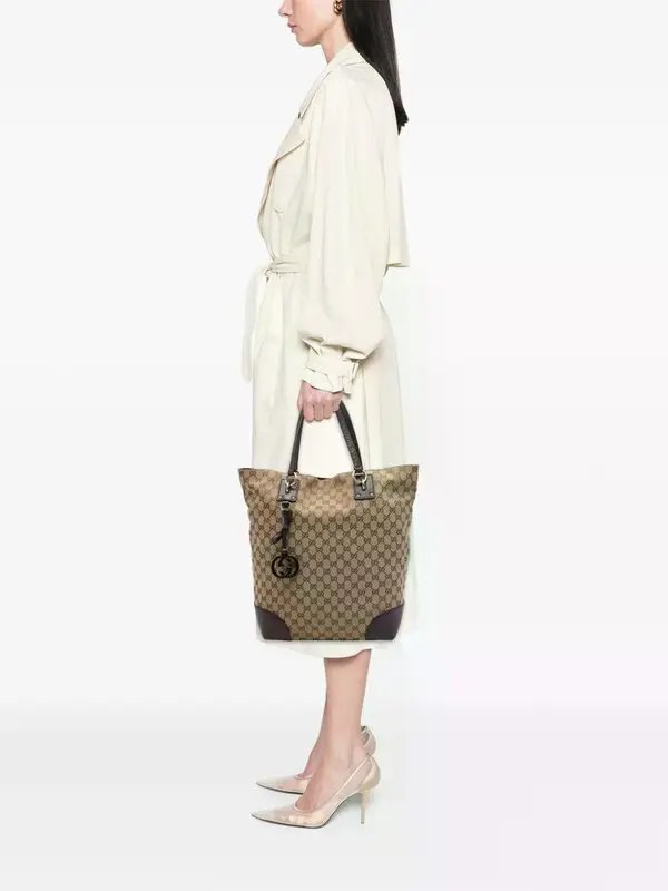Gucci Gg Canvas Gg Charm Tote Bag