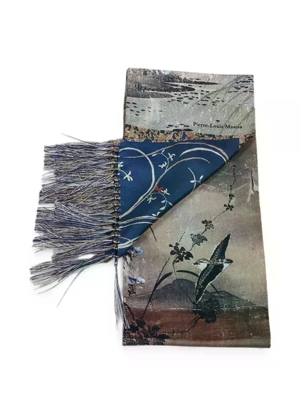 PIERRE-LOUIS MASCIA Mixed-print Fringed Scarf