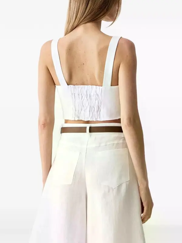 VICOLO Bow-detail Shirred Top
