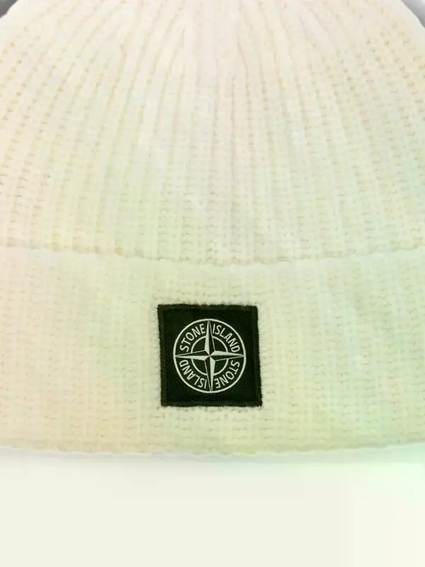 Stone Island Logo-patch Ribbed-knit Beanie Hat