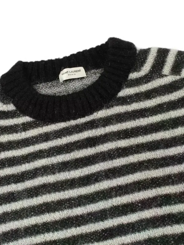 Saint Laurent Striped Crew-neck Sweater