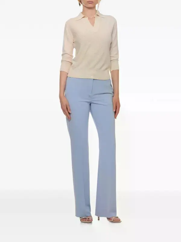 EMME Sequin-embellished Quarter-sleeved Polo Shirt