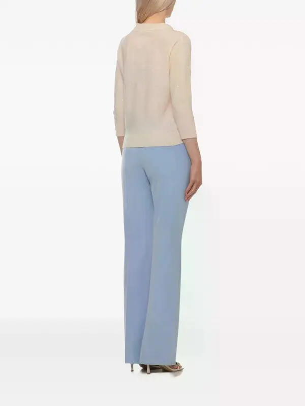 EMME Sequin-embellished Quarter-sleeved Polo Shirt