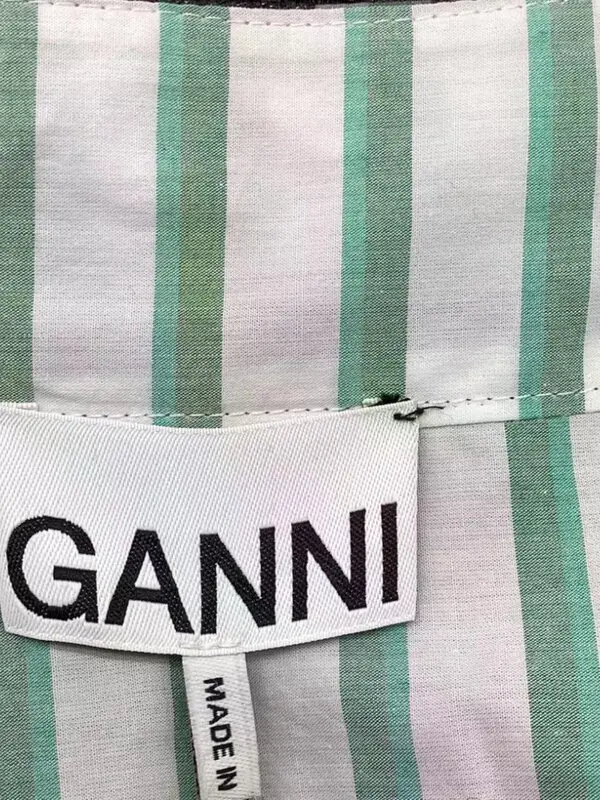 GANNI Striped Feather-trimmed Pencil Skirt