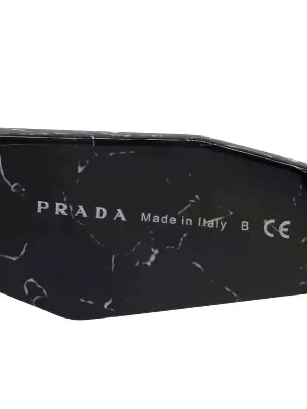 Prada Marble-print Geometric Sunglasses - Black