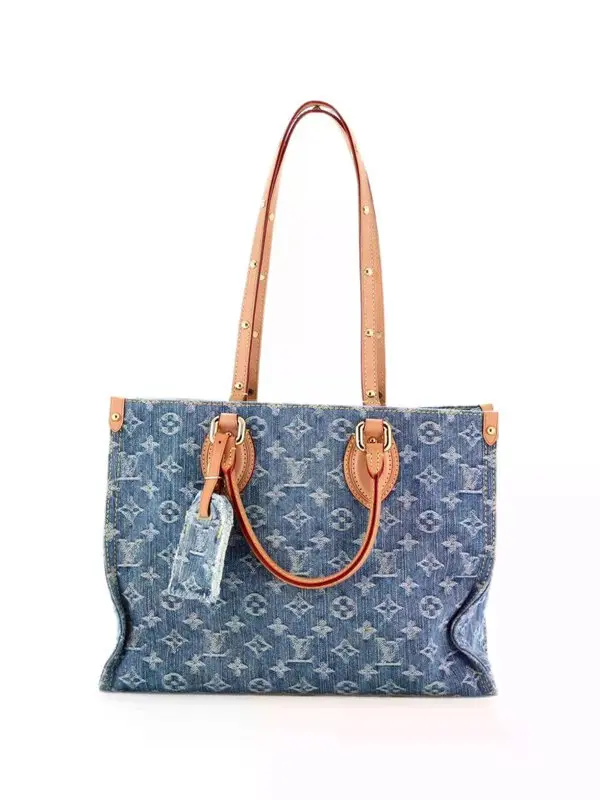LOUIS VUITTON Onthego Monogram Denim Mm Tote Bag - Blue