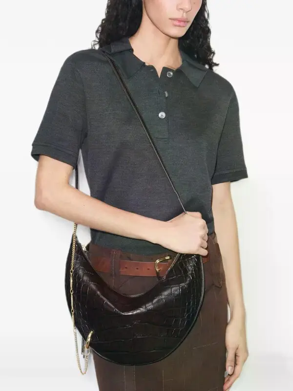 Tory Burch Pierced Croc-embossed Crossbody Bag
