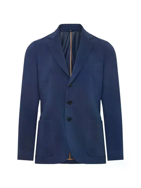 MANDELLI Notched-lapel Single-breasted Blazer - Blue