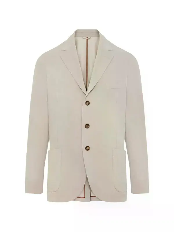 MANDELLI Single-breasted Notch-lapel Blazer - Neutrals