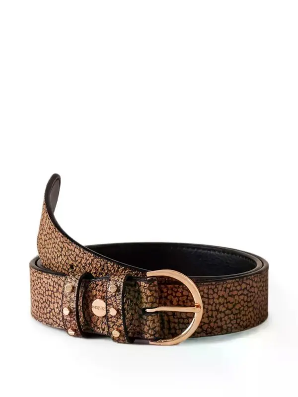 Borbonese Animal-print Buckled Belt - Brown