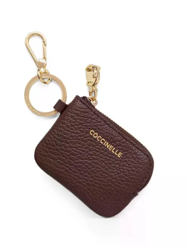 COCCINELLE C-me Softy Pebbled Leather Keyring - Brown