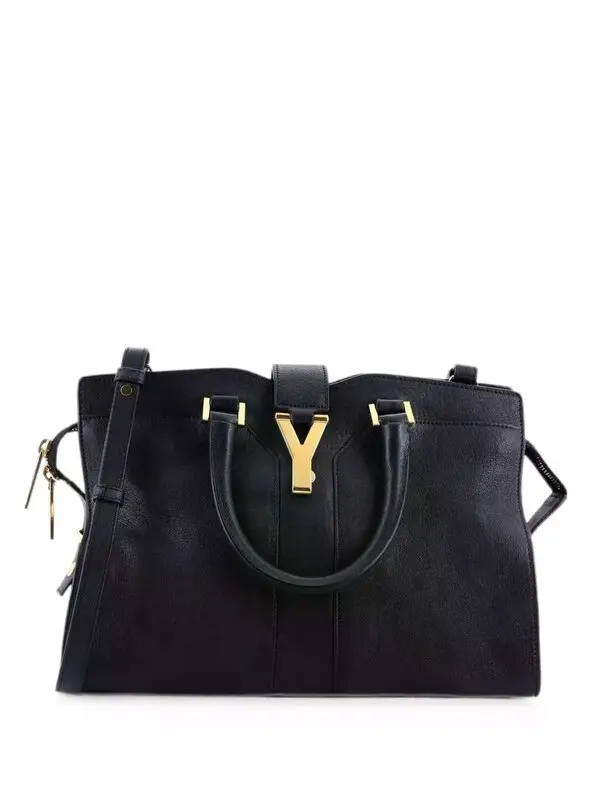 Saint Laurent Chyc Cabas Tote Leather Small Satchel - Blue