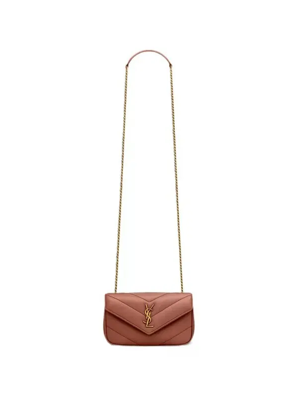 Saint Laurent Mini Loulou Quilted Leather Cross Body Bag - Orange