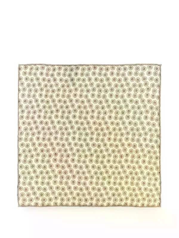 Brunello Cucinelli Polka-dot Silk Pocket Square - Neutrals