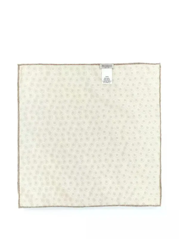 Brunello Cucinelli Polka-dot Silk Pocket Square