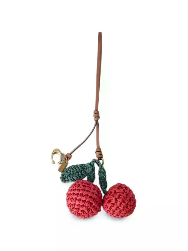 COACH Woven Cherry-motif Bag Charm