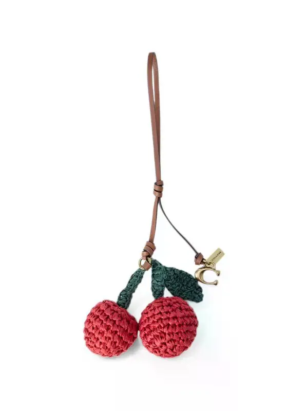 COACH Woven Cherry-motif Bag Charm
