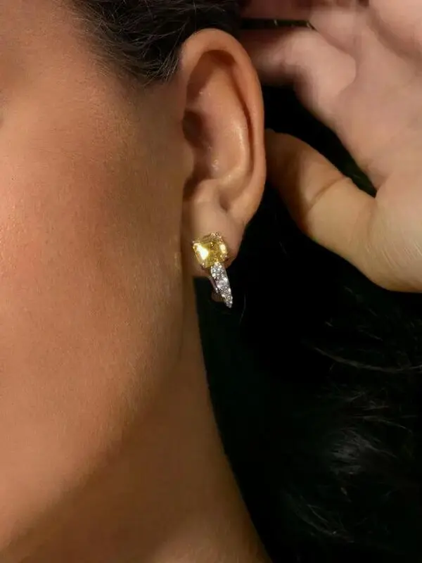 FANTASIA BY DESERIO Square-cut Cubic Zirconia Earrings