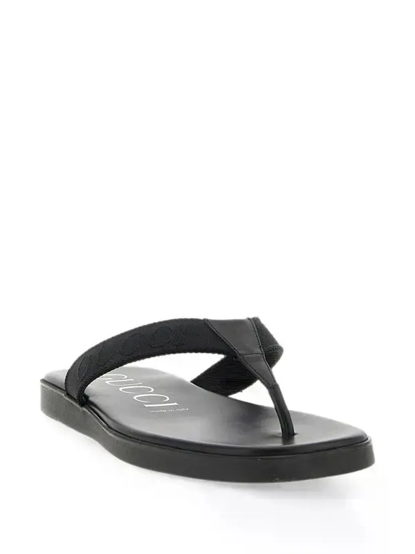 Gucci Logo-jacquard Leather-trim Sandals