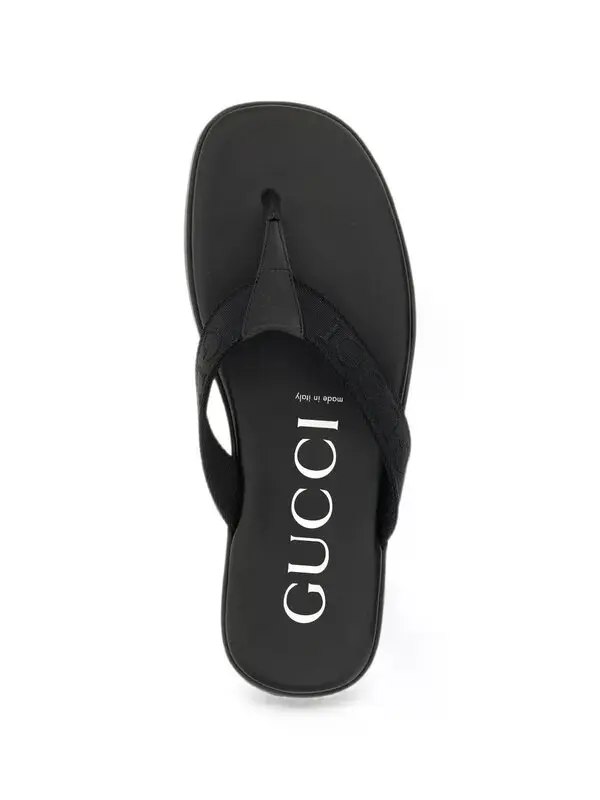Gucci Logo-jacquard Leather-trim Sandals