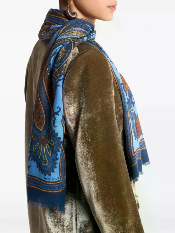 Etro Paisley-print Frayed Scarf
