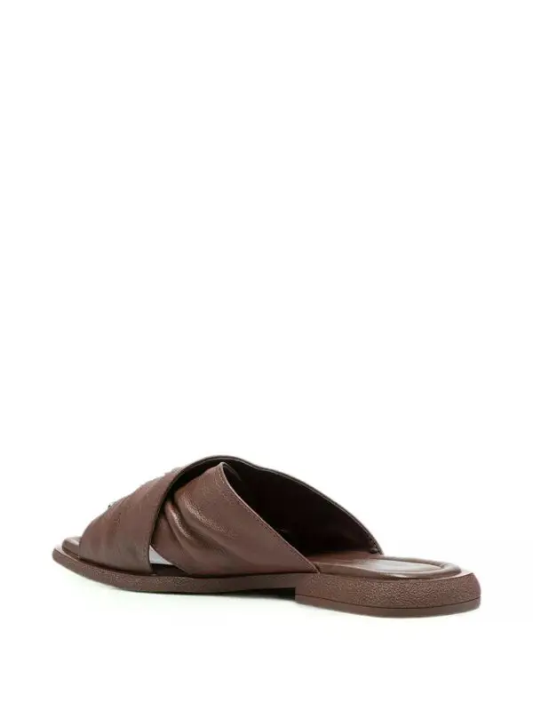 SERGIO MORETTI FIRENZE Crossover-strap Ruched Sandals