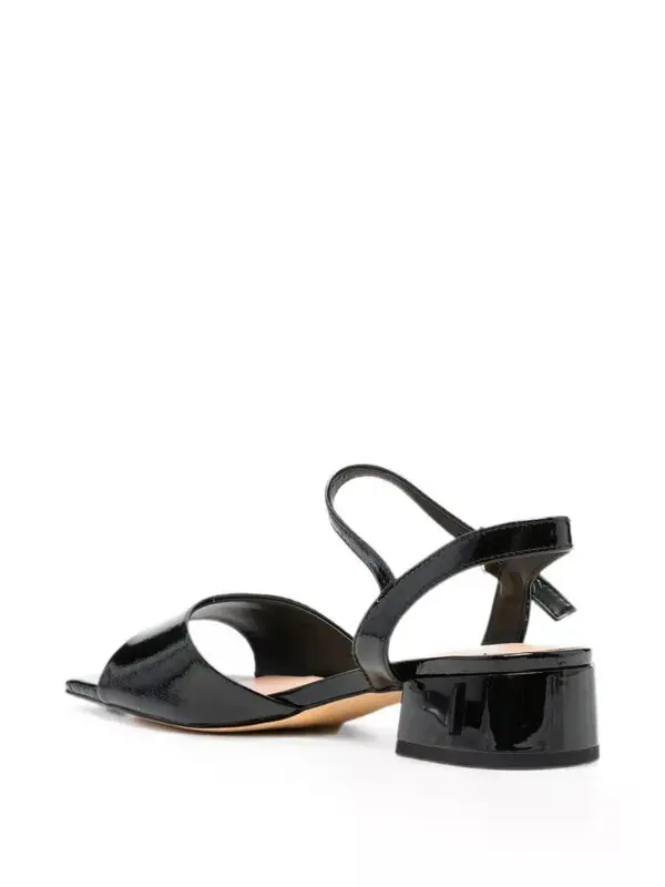 LINDA BAUMANN Patent-finish Block-heel Sandals