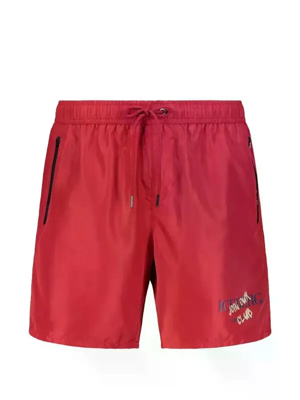 Iceberg Logo-print Drawstring Swim Shorts - Red