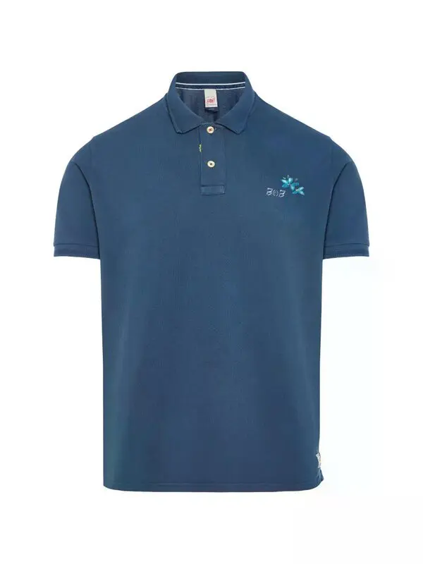 BOB Logo-print Piqué Polo Shirt - Blue