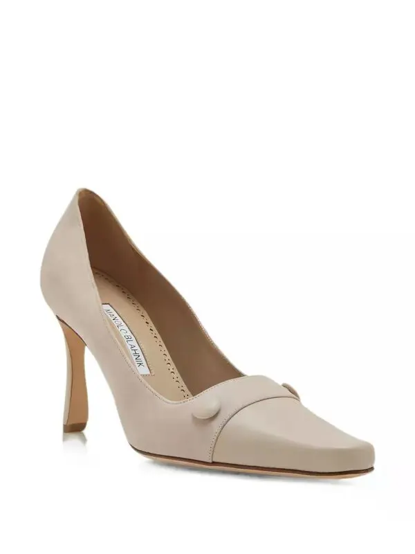 Manolo Blahnik Quantapla Button-detail Pumps - Neutrals