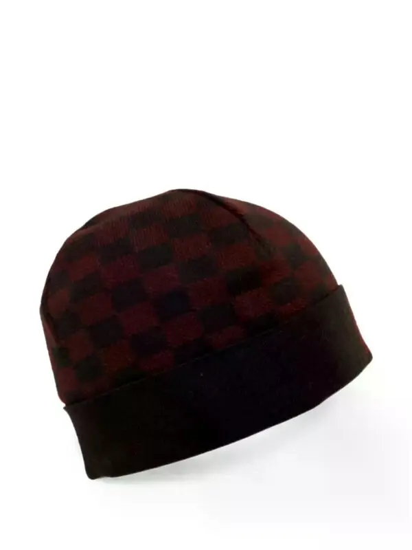LOUIS VUITTON Damier Logo-patch Beanie Hat